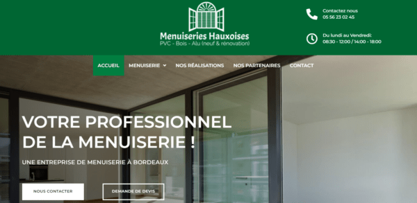 Création du site Internet Menuiseries Hauxoises, Le Tourne